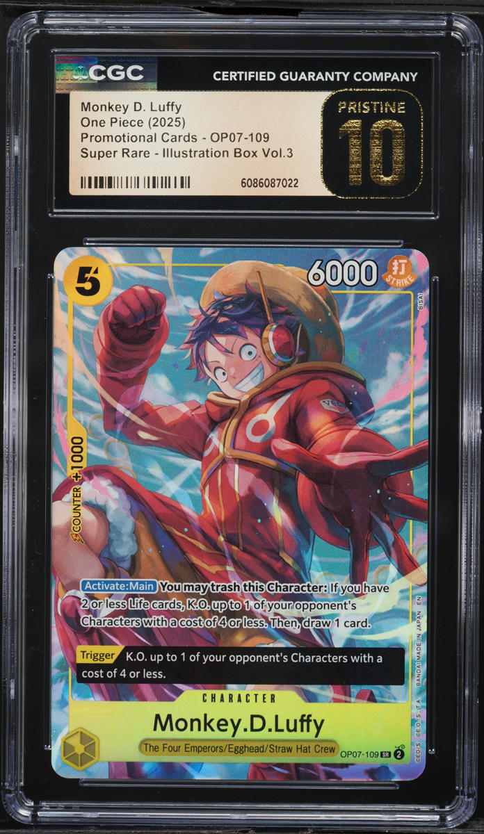 2025 One Piece Promo Illustration Box Vol. 3 Monkey D. Luffy SR #OP07-109 CGC 10 PRISTINE on ...