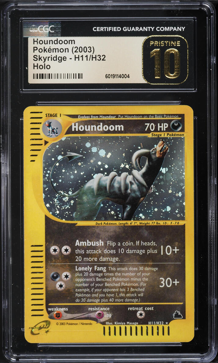 2003 Pokemon Skyridge Holo Houndoom #H11 CGC 10 PRISTINE on Fanatics ...