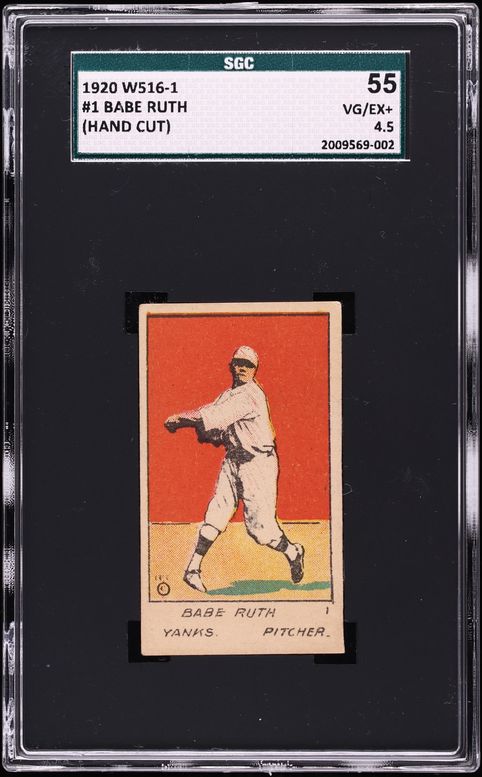 1920 W516-1 Strip Card Babe Ruth #1 SGC 4.5 VGEX+ on Fanatics Collect