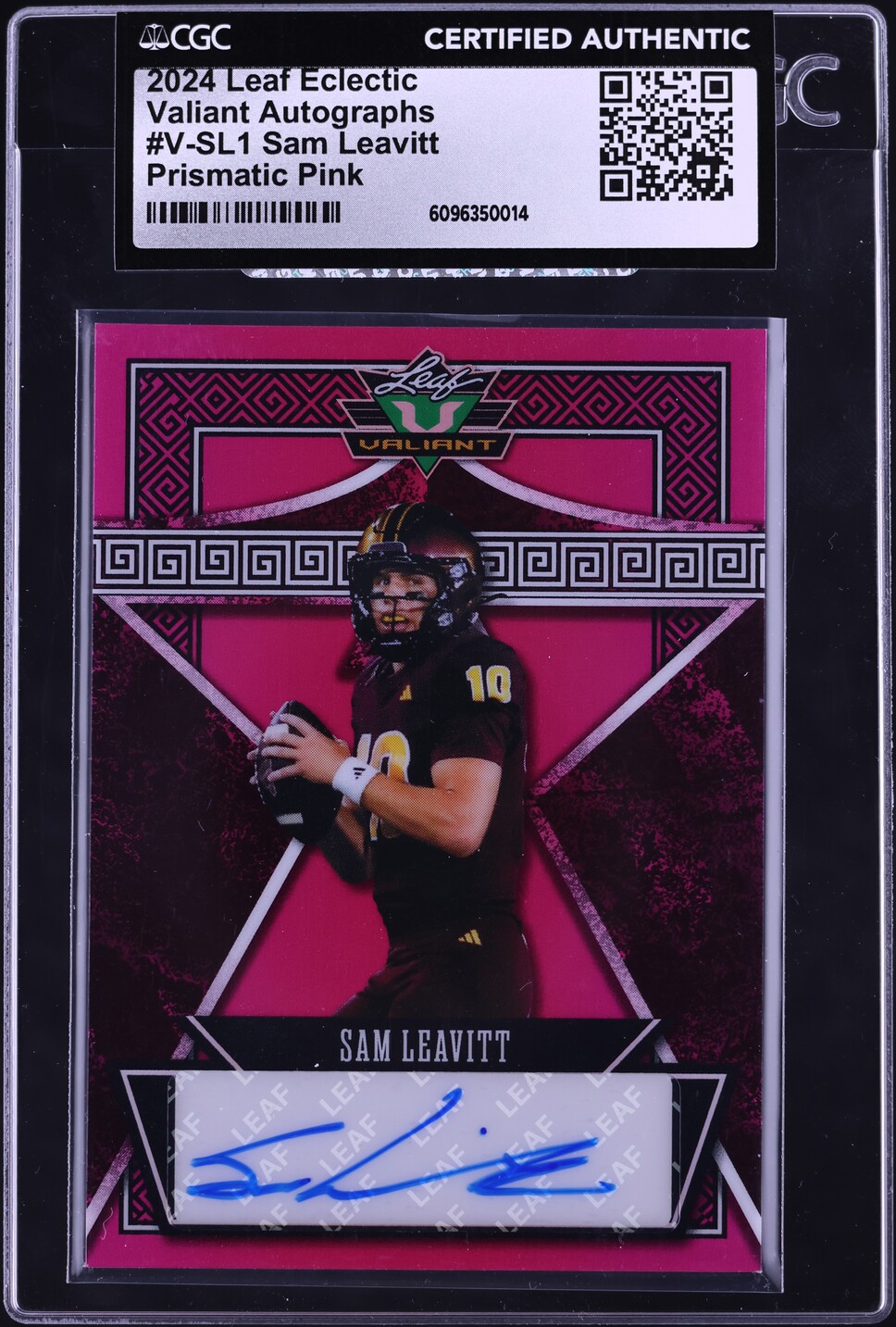 2024 Leaf Eclectic Valiant Prismatic Pink Sam Leavitt AUTO /7 #V-SL1 ...
