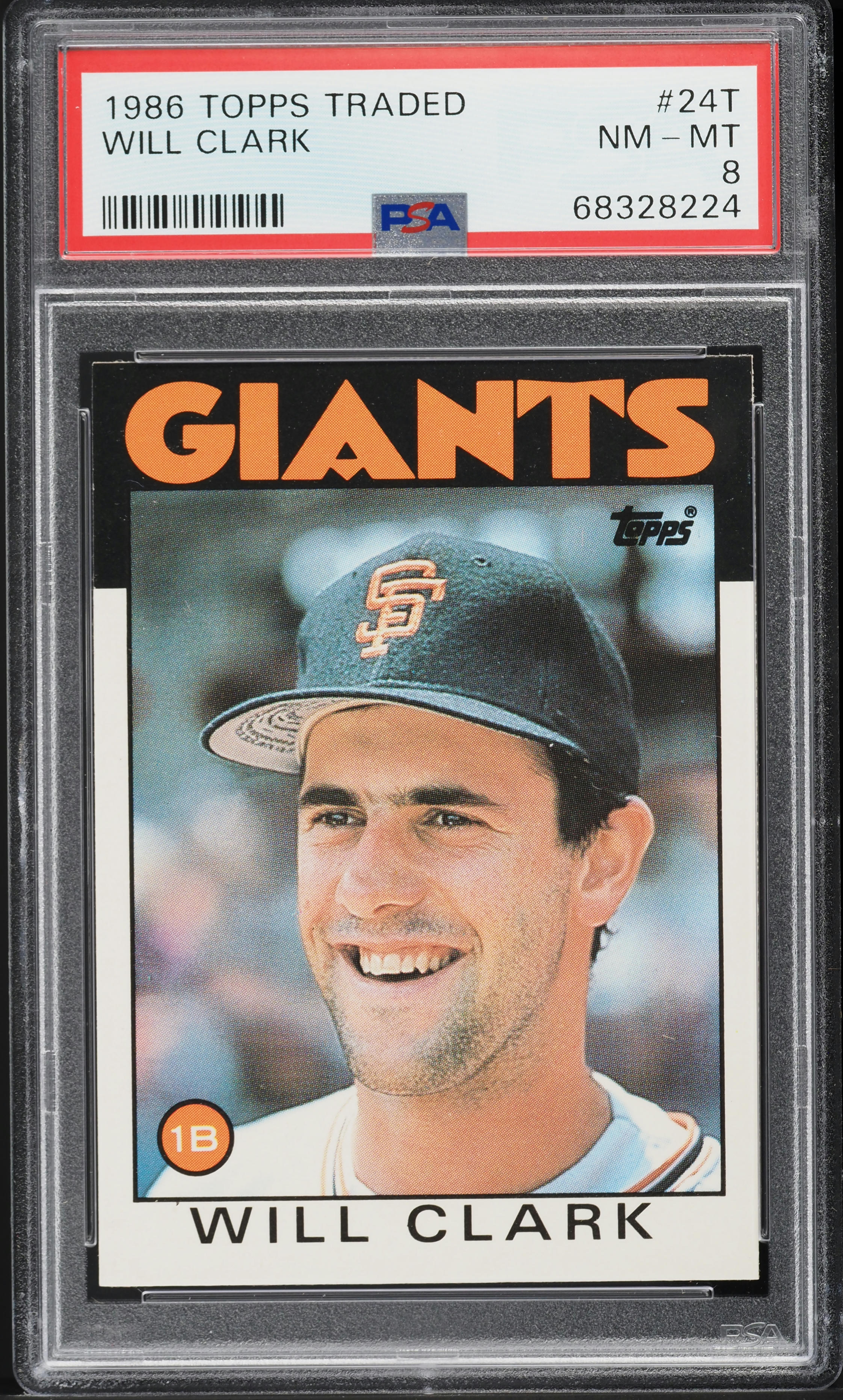 1986 Topps Traded Will Clark ROOKIE #24T PSA 8 NM-MT on Fanatics Collect