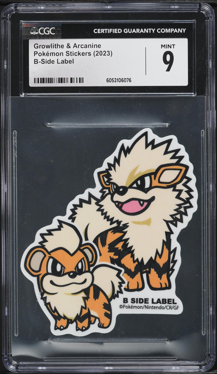 2023 Pokemon Japanese Stickers B-Side Label Growlithe & Arcanine CGC 9 ...