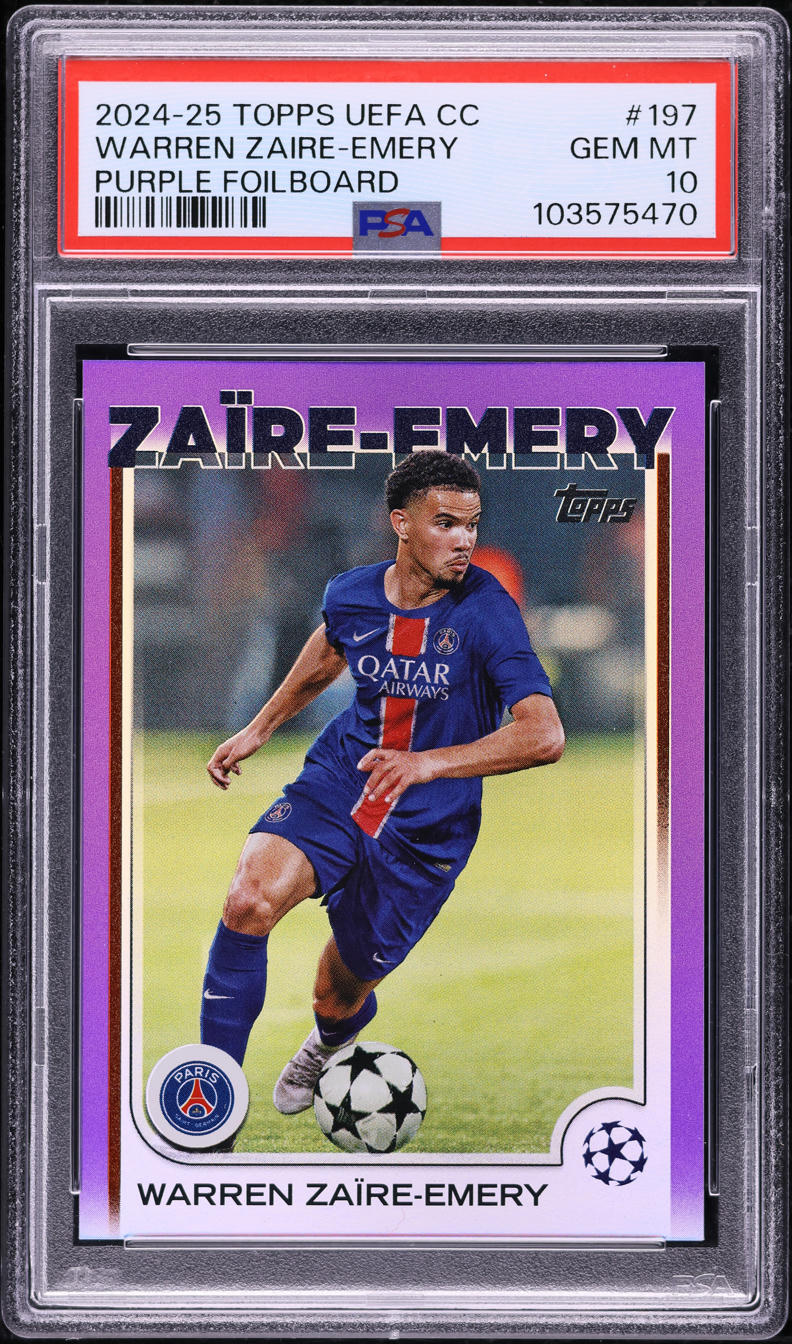 2024 Topps UEFA Club Competitions Purple Foil Warren Zaire-Emery 1/15 ...