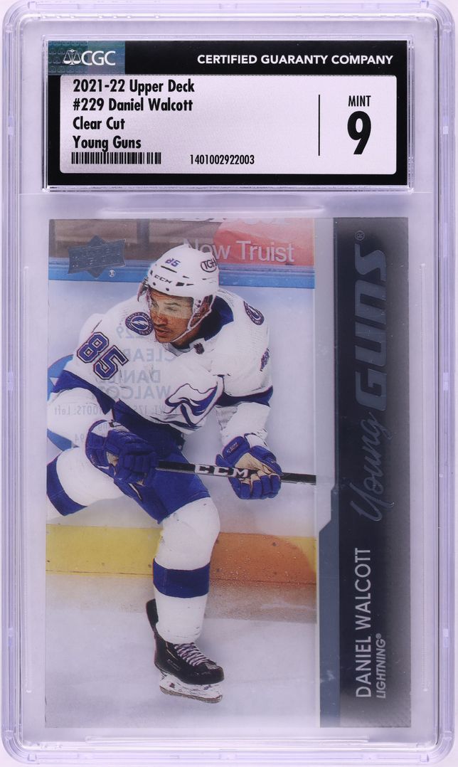 2021 Upper Deck Young Guns Clear Cut Daniel Walcott ROOKIE #229 CGC 9 ...