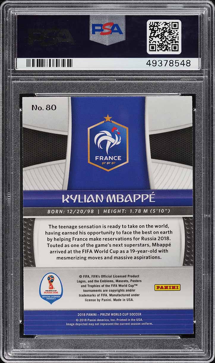 2018 Panini Prizm World Cup Cyrillic Text Kylian Mbappe SSP ROOKIE #80 ...