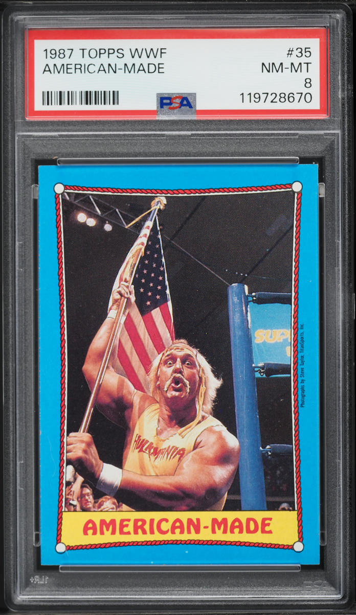 1987 Topps WWF Wrestling American-Made Hulk Hogan #35 PSA 8 NM-MT on ...