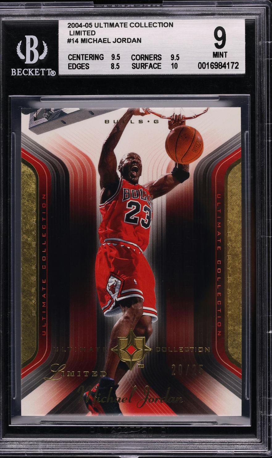 2004 Ultimate Collection Limited Michael Jordan /25 #14 BGS 9 MINT on ...