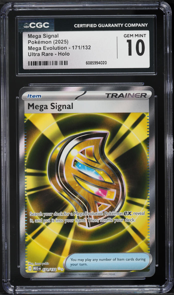 2025 Pokemon Mega Evolution Full Art Mega Signal #171 CGC 10 GEM MINT ...