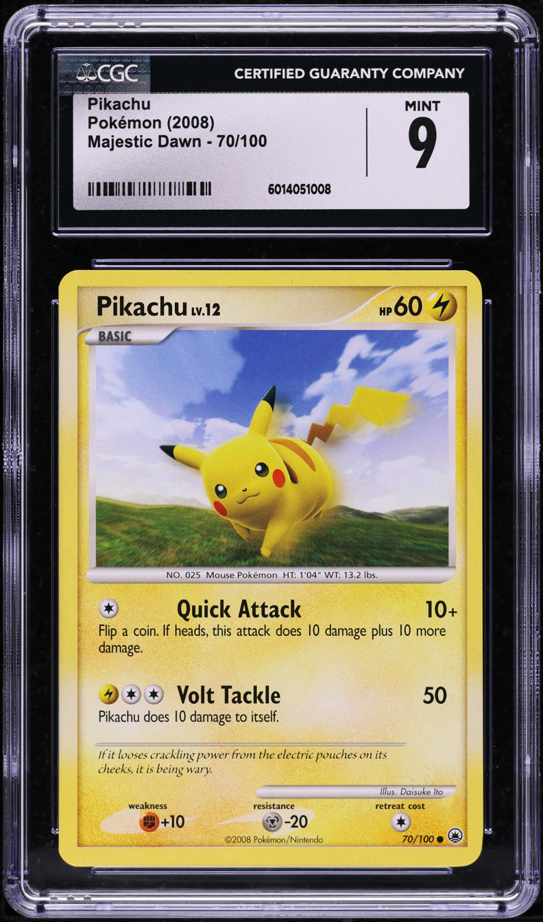 2008 Pokemon DP Majestic Dawn Pikachu #70 CGC 9 MINT on Fanatics Collect
