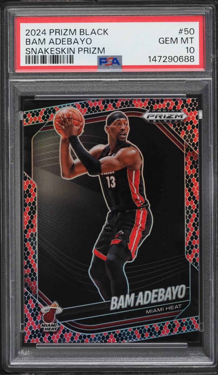 2024 Panini Prizm Black Snakeskin Prizm Bam Adebayo #50 PSA 10 GEM MINT ...