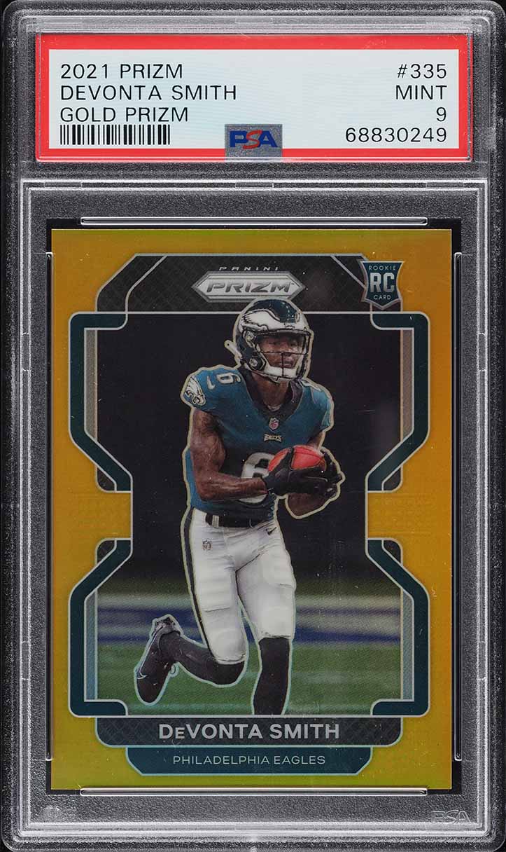 2021 Panini Prizm Gold DeVonta Smith ROOKIE /10 #335 PSA 9 MINT on ...