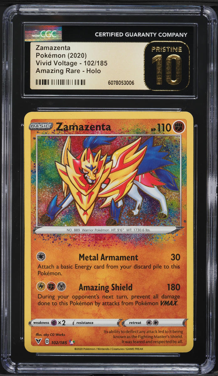 2020 Pokemon SWSH Vivid Voltage Amazing Rare Zamazenta #102 CGC 10 ...