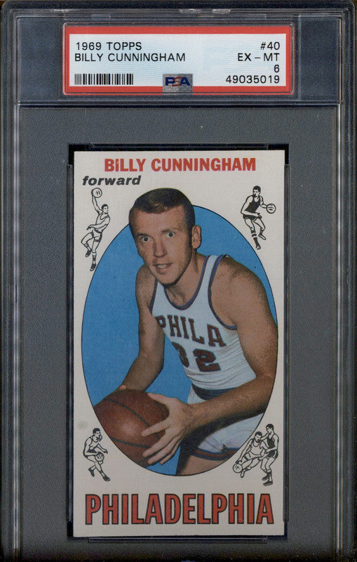 1969 Topps #40 Billy Cunningham PSA 6 *Oversized on Fanatics Collect