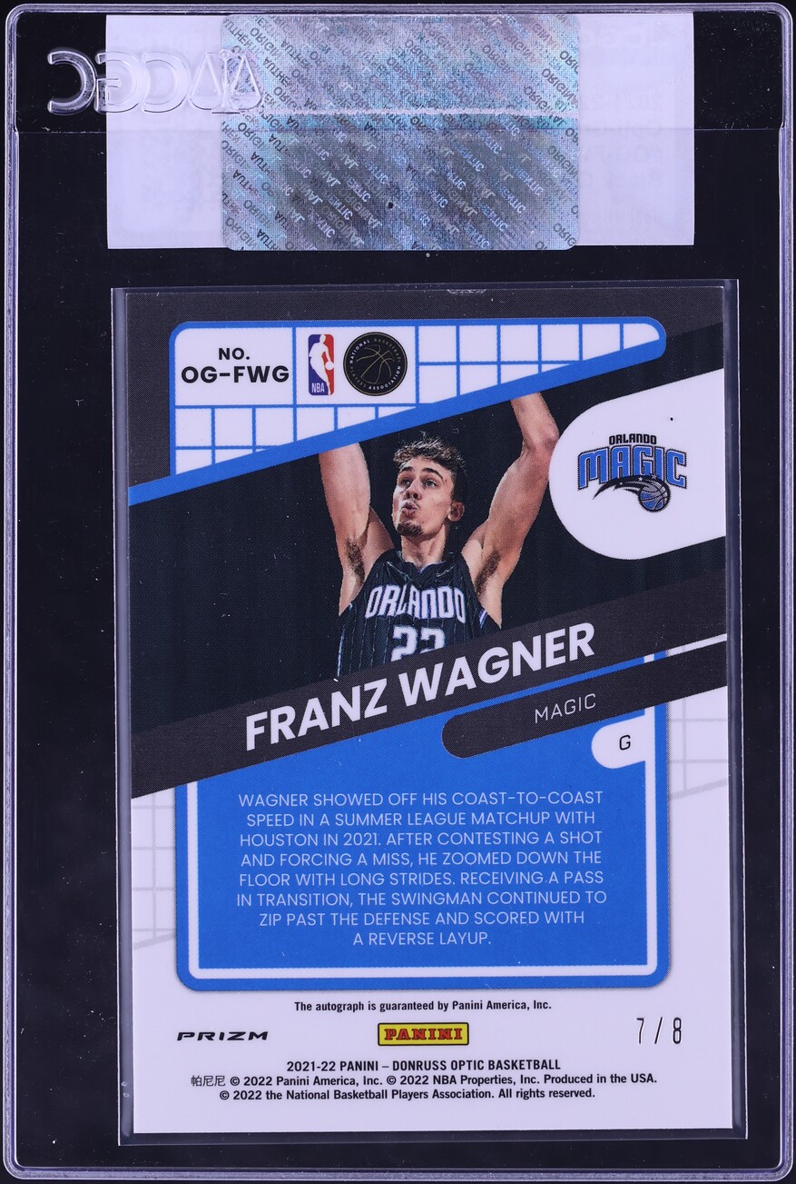 2021 Donruss Optic Opti-Graphs Black Gold Prizm Franz Wagner ROOKIE ...