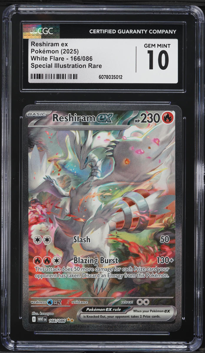 2025 Pokemon Scarlet & Violet White Flare SIR Reshiram EX #166 CGC 10 ...