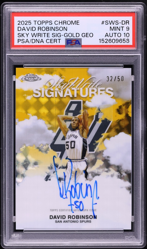 2025 Topps Chrome Sky Write Signatures Gold Geometric David Robinson ...