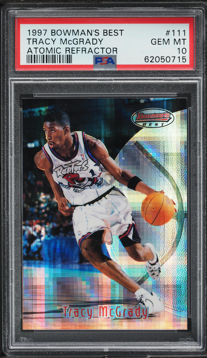 1997 Bowman's Best Atomic Refractor Tracy McGrady ROOKIE #111 PSA 10 ...