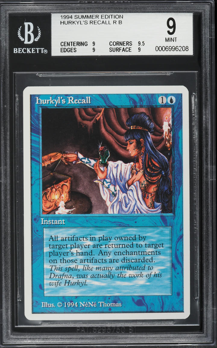 1994 Magic The Gathering MTG Summer Edition Hurkyl's Recall BGS 9 MINT ...