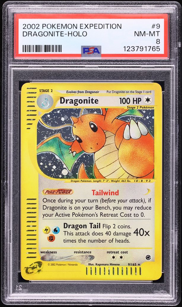 2002 Pokemon Expedition Holo Dragonite #9 PSA 8 NM-MT on Fanatics Collect
