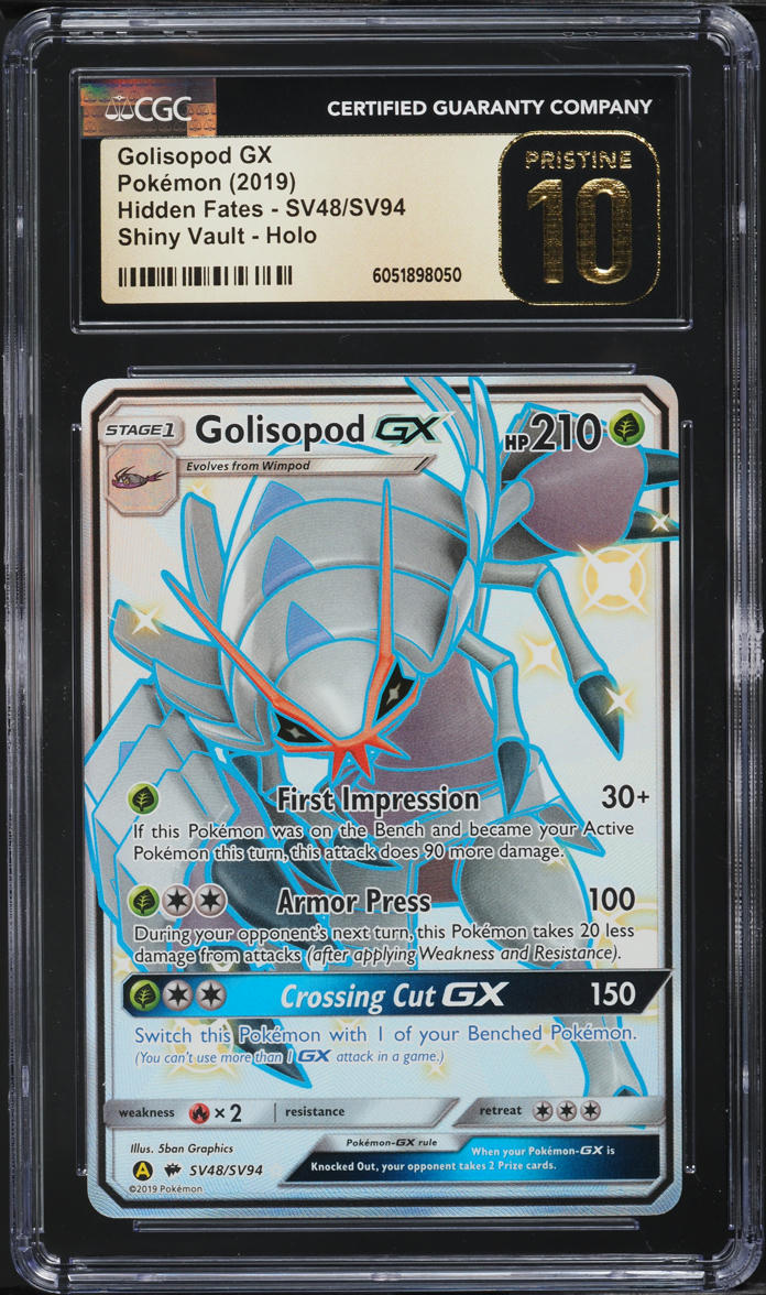 2019 Pokemon SM Hidden Fates Full Art Shiny Golisopod GX #SV48 CGC 10 ...