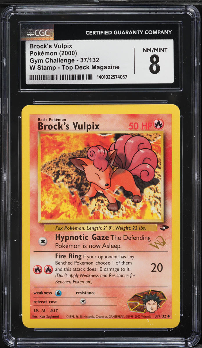 2000 Pokemon Gym Challenge Top Deck Magazine W Stamp Brock's Vulpix #37 ...