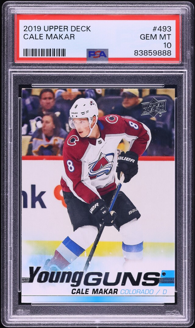 2019 Upper Deck Young Guns Cale Makar ROOKIE #493 PSA 10 GEM MINT on ...