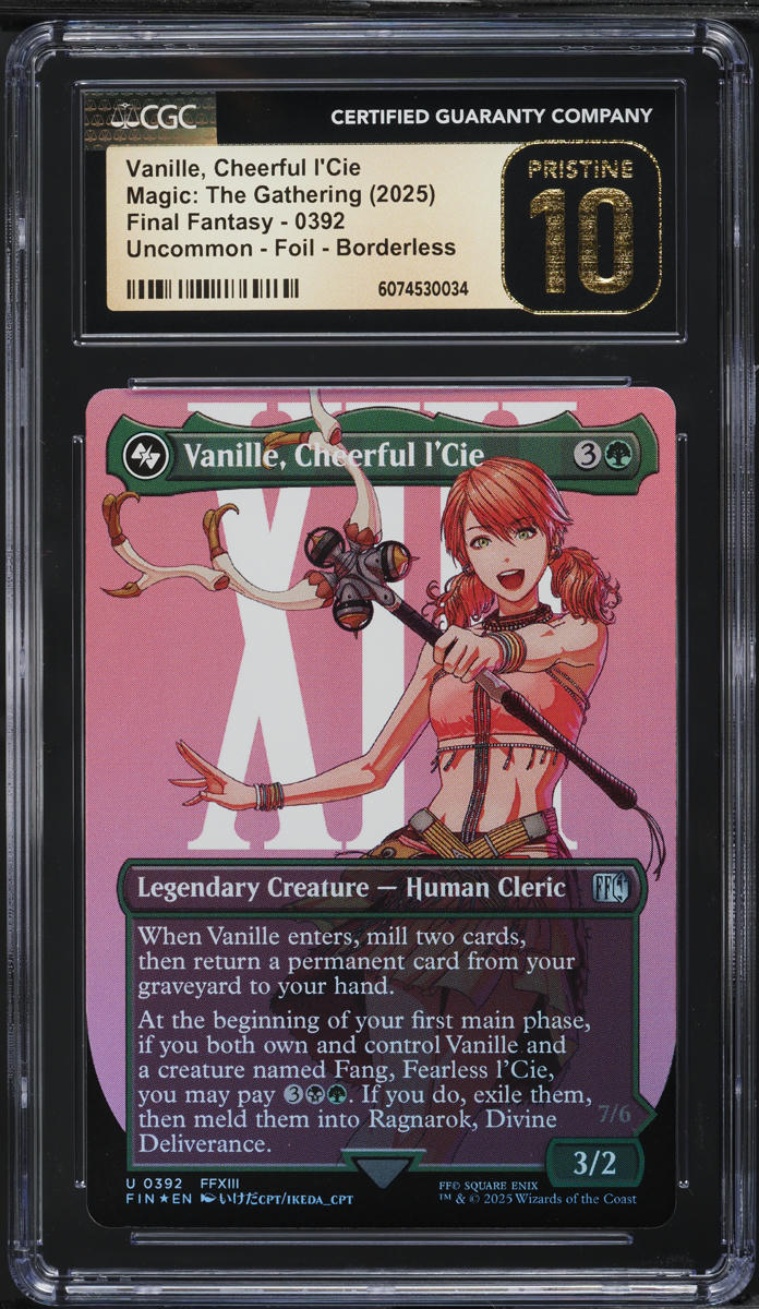 2025 MTG Final Fantasy Borderless Foil Vanille, Cheerful l'Cie CGC 10 ...