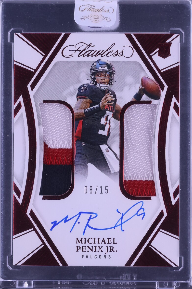 2024 Panini Flawless Dual Ruby Michael Penix Jr ROOKIE PATCH AUTO /15 # ...