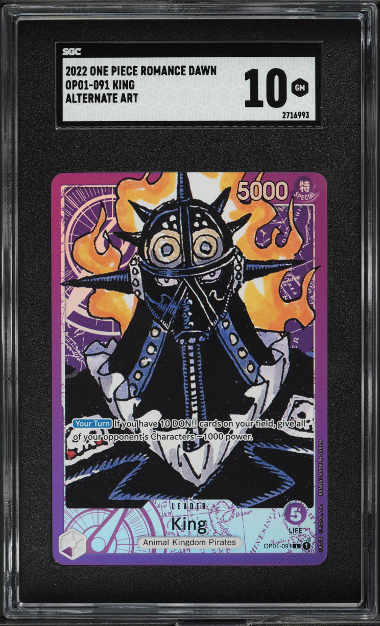 2022 One Piece Romance Dawn Alternate Art King #OP01-091 SGC 10 GEM MINT on Fanatics Collect