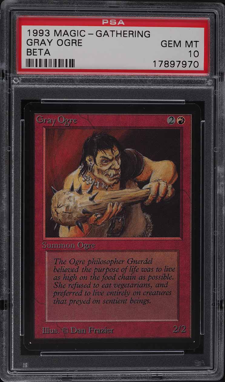 1993 Magic The Gathering MTG Beta Gray Ogre C R PSA 10 GEM MINT on ...
