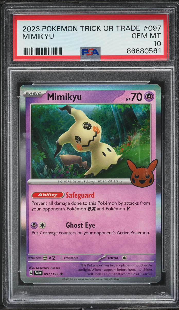 2023 Pokemon SV Paldea Evolved Trick Or Trade Mimikyu #97 PSA 10 GEM ...