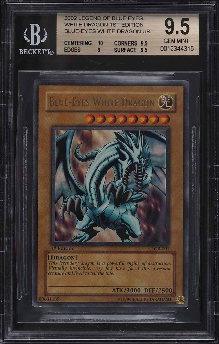 2002 Yu-Gi-Oh! Legend of Blue-Eyes 1st Edition Blue-Eyes White Dragon BGS 9.5 on Fanatics Collect