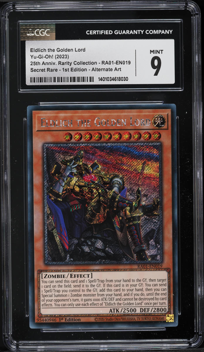 2023 Yu-Gi-Oh! 25th 1st Ed Alt Art Eldlich The Golden Lord #RA01-EN019 CGC 9 on Fanatics Collect