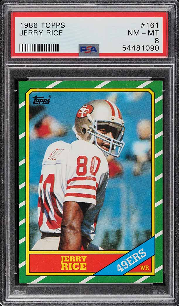 1986 Topps Football Jerry Rice ROOKIE #161 PSA 8 NM-MT on Fanatics Collect