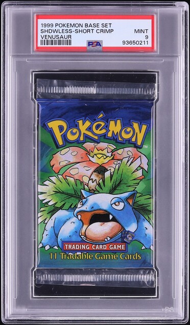 1999 Pokemon Base Set Pack Venusaur Shdwless-Short Crimp PSA 9 MINT on ...