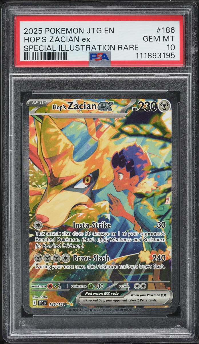 2025 Pokemon SV Journey Together SIR Hop's Zacian ex #186 PSA 10 GEM ...