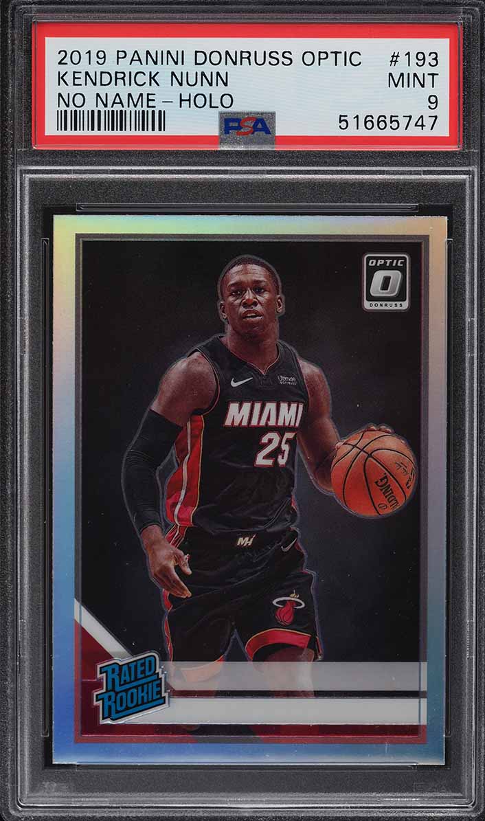 2019 Donruss Optic Holo Kendrick Nunn ROOKIE RC, NO NAME #193 PSA 9 ...