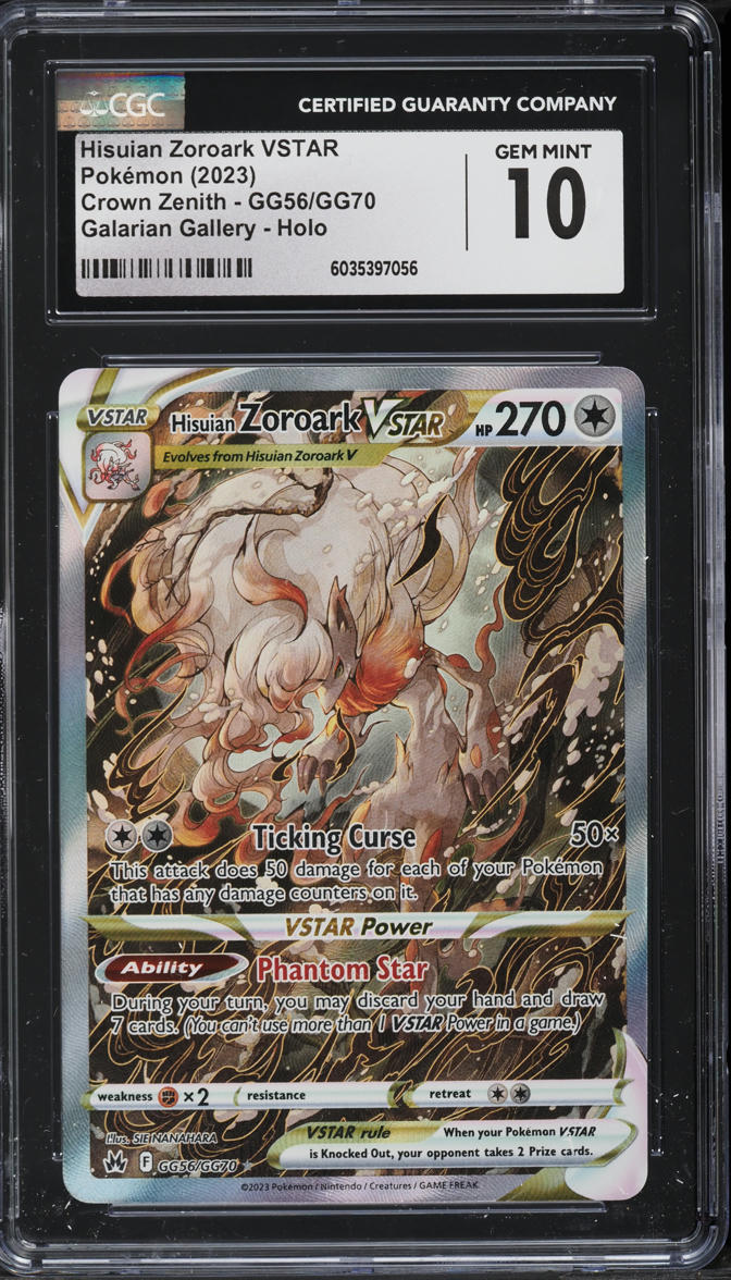 2023 Pokemon SWSH Crown Zenith Full Art Hisuian Zoroark VSTAR #GG56 CGC 10 GEM on Fanatics Collect
