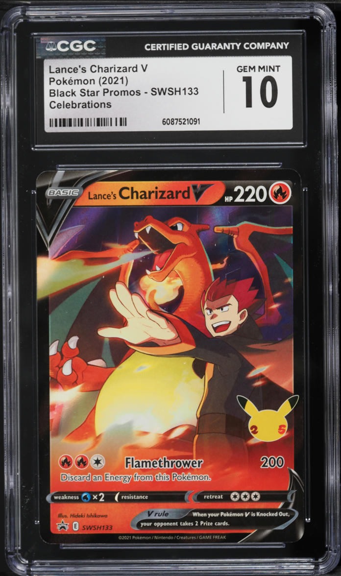 2021 Pokemon SWSH Promo Celebrations Full Art Lance's Charizard V #133 ...