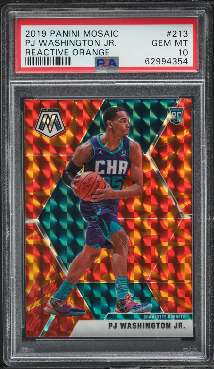 2019 Panini Mosaic Reactive Orange PJ Washington Jr. ROOKIE #213 PSA 10 ...