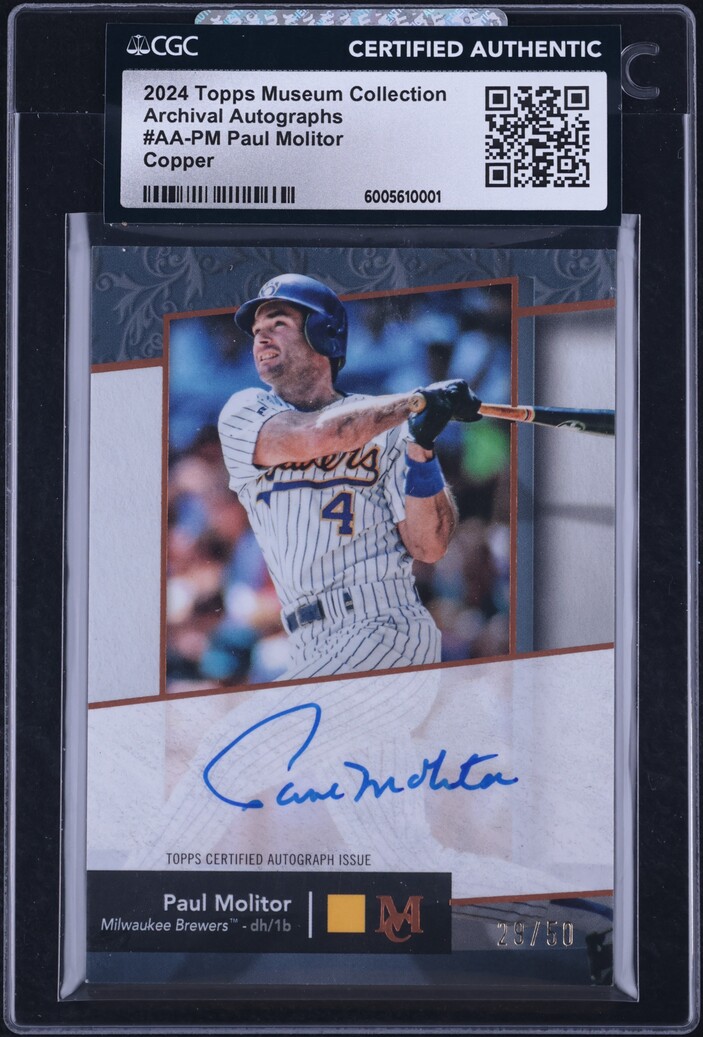 2024 Topps Museum Collection Copper Paul Molitor AUTO /50 #AA-PM CGC ...