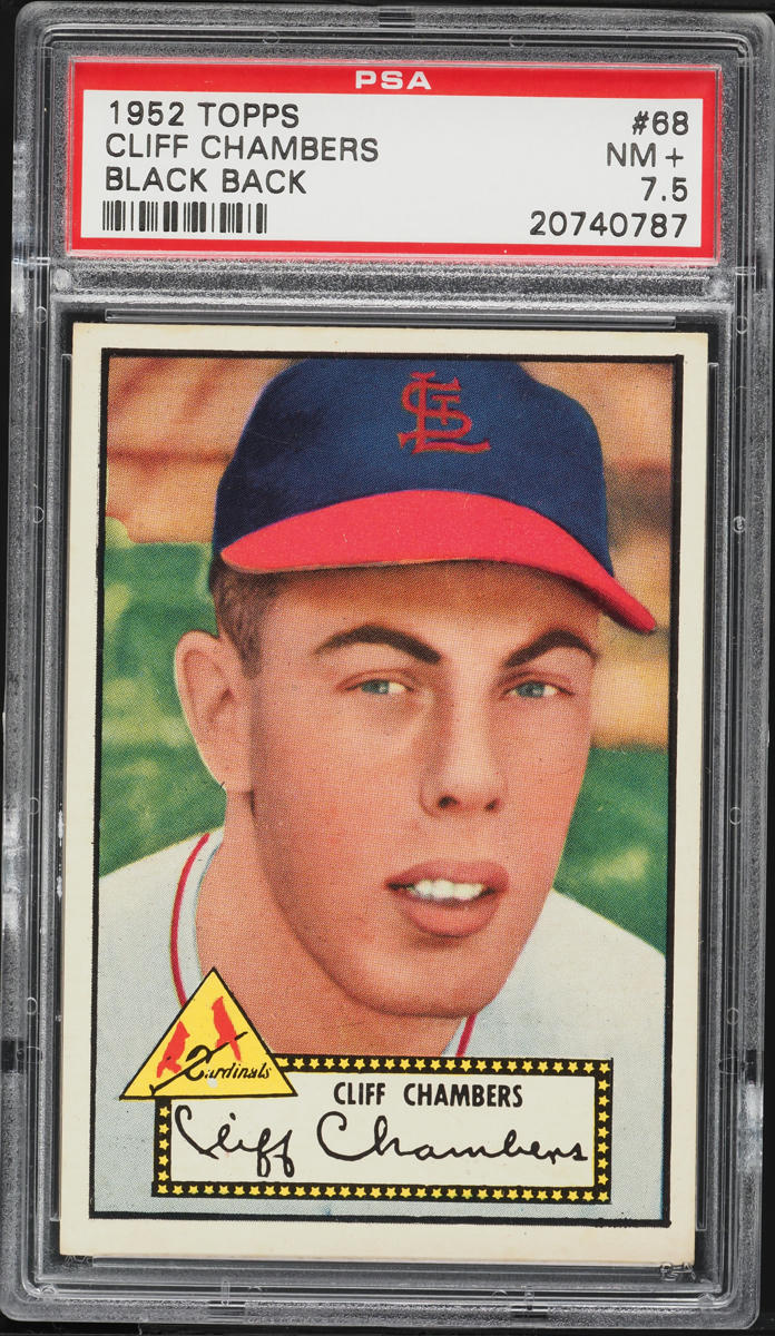 1952 Topps Cliff Chambers BLACK BACK #68 PSA 7.5 NRMT+ on Fanatics Collect