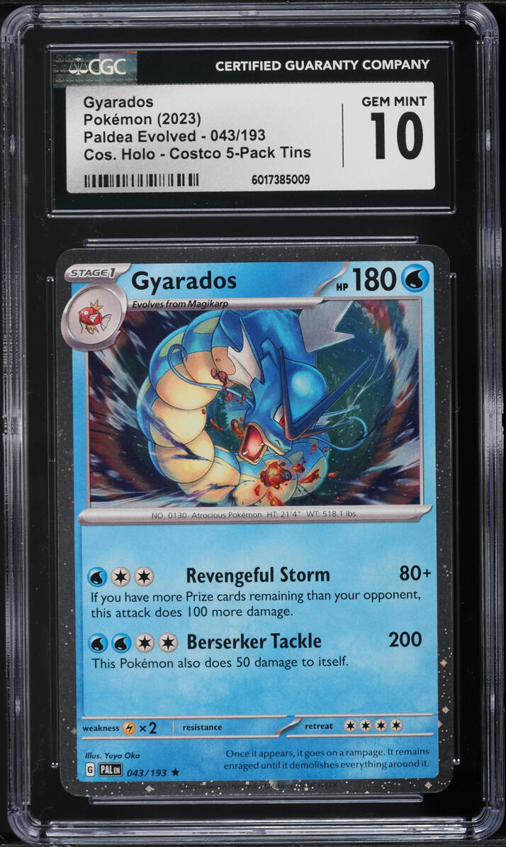 2023 Pokemon SV Paldea Evolved Cosmos Holo Gyarados #043 CGC 10 GEM MINT on Fanatics Collect