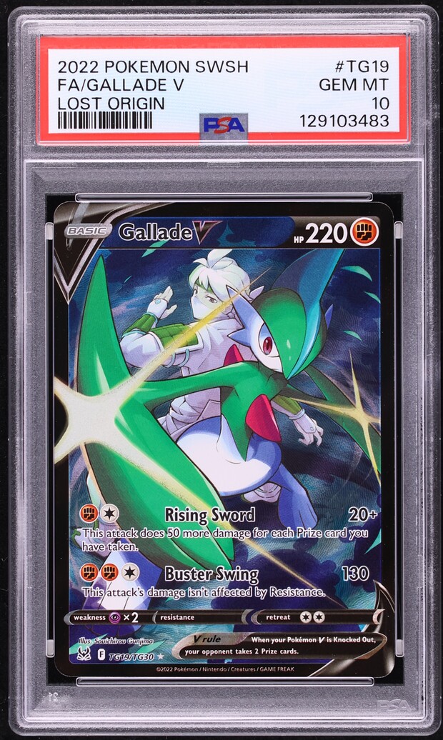 2022 Pokemon Sword & Shield Lost Origin Full Art Gallade V #TG19 PSA 10 ...