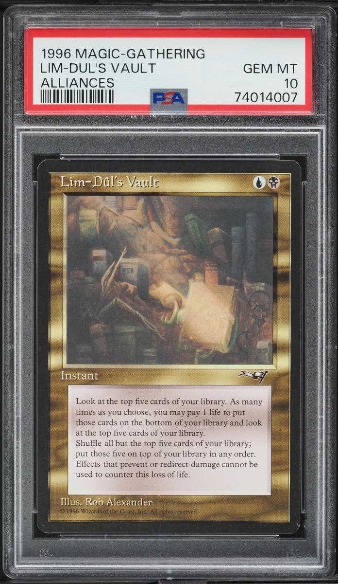 1996 Magic The Gathering MTG Alliances Lim-Dul's Vault PSA 10 GEM MINT ...