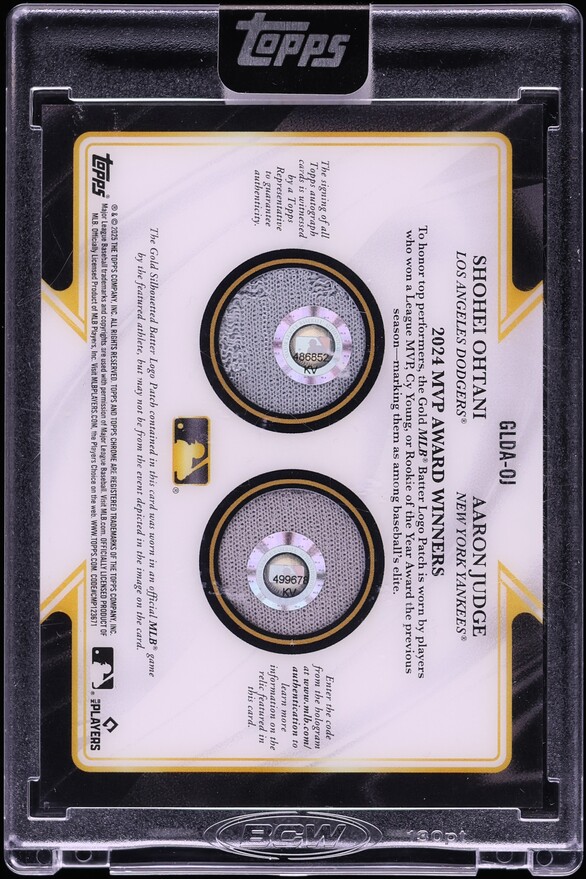 2025 Topps Chrome Dual MVP Shohei Ohtani & Aaron Judge GOLD MLB LOGOMAN ...