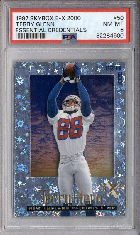 1997 Skybox E-X 2000 Essential Credentials #50 Terry Glenn /100 PSA 8 on Fanatics Collect