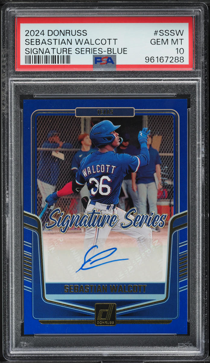 2024 Donruss Signature Series Blue Sebastian Walcott ROOKIE AUTO /75 ...