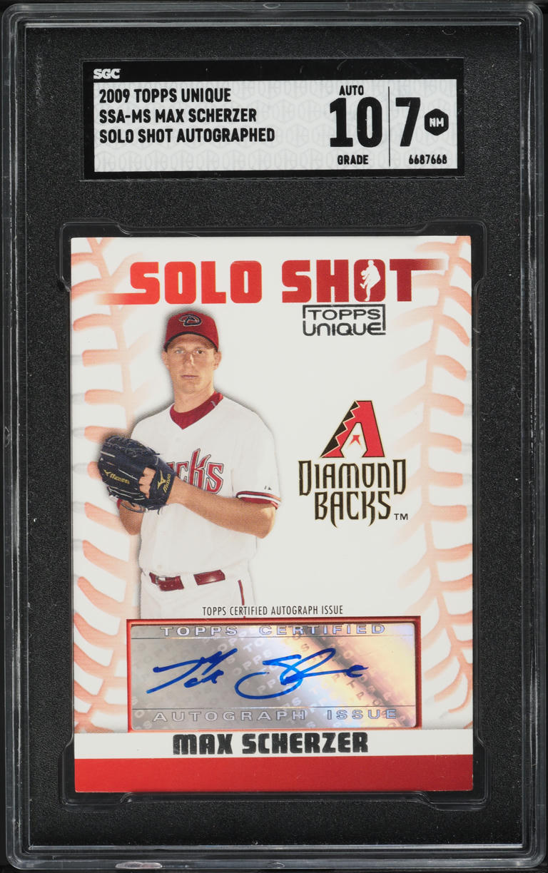 2009 Topps Unique Solo Shot Max Scherzer AUTO #SSA-MS SGC 7 NRMT on ...