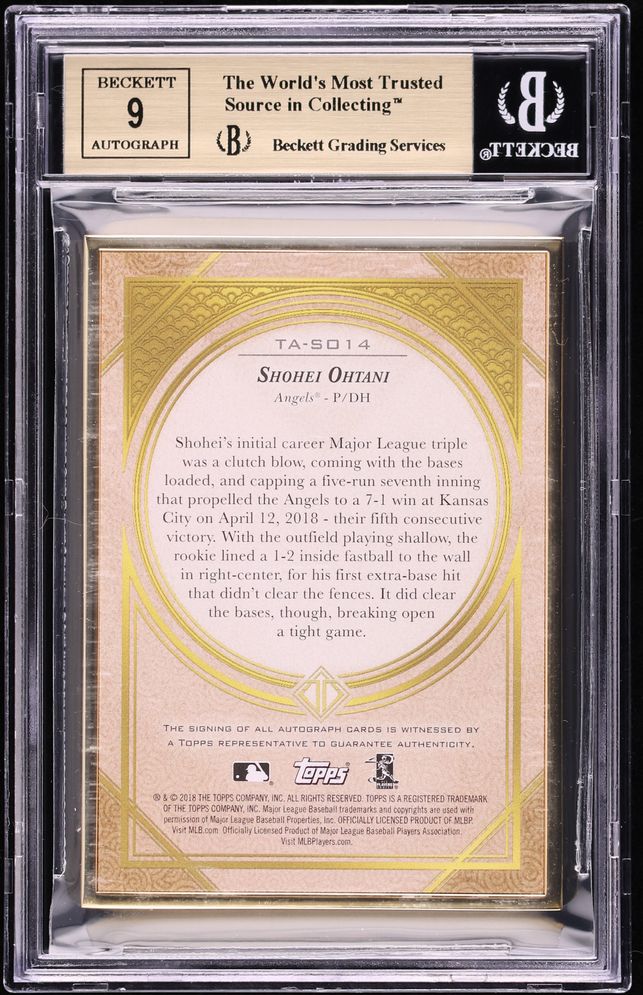 2018 Topps Transcendent Japan Platinum Shohei Ohtani ROOKIE AUTO 1/1 ...